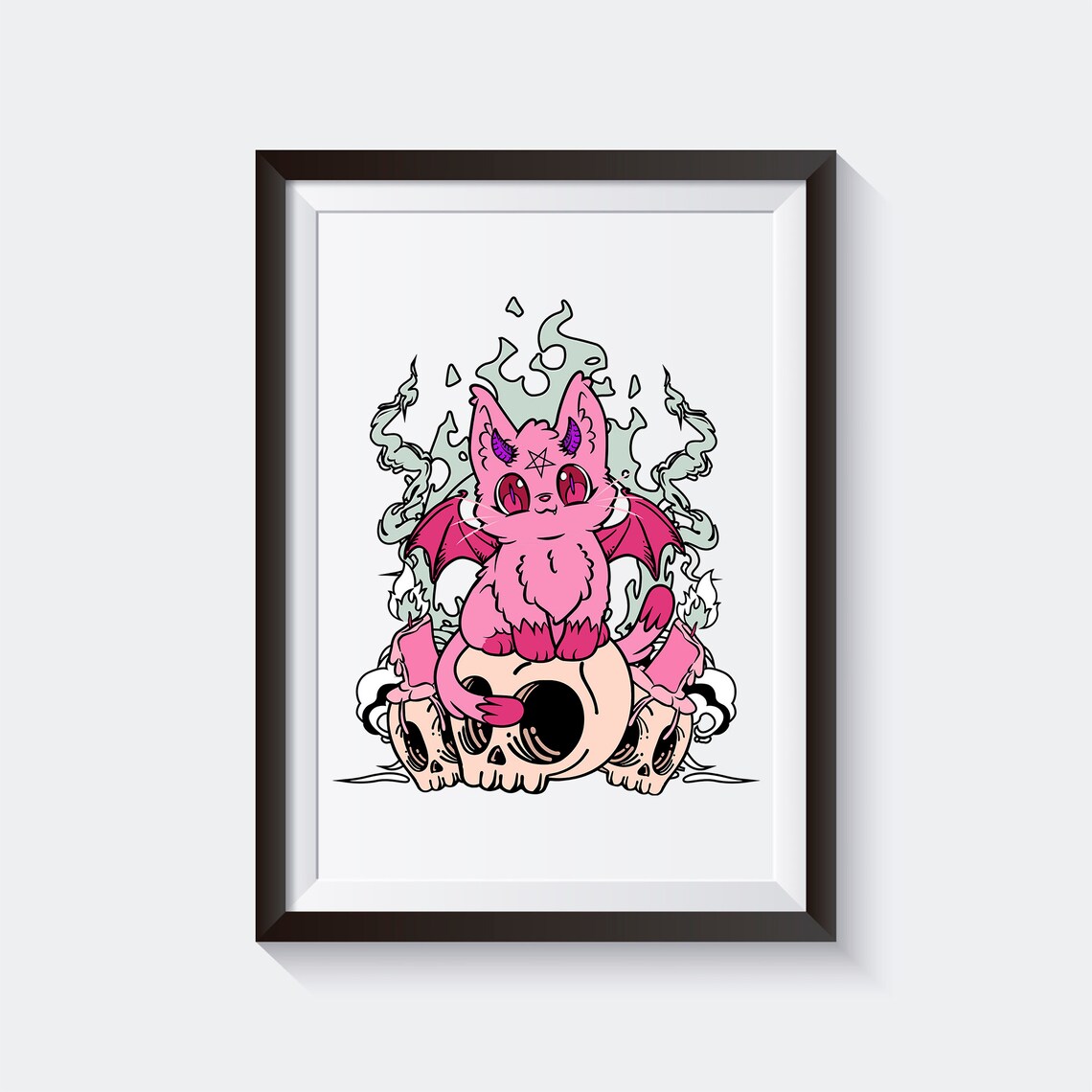 Pastel Goth Demon Cat / Pastel Goth Coloring Pages / Creepy Kawaii ...