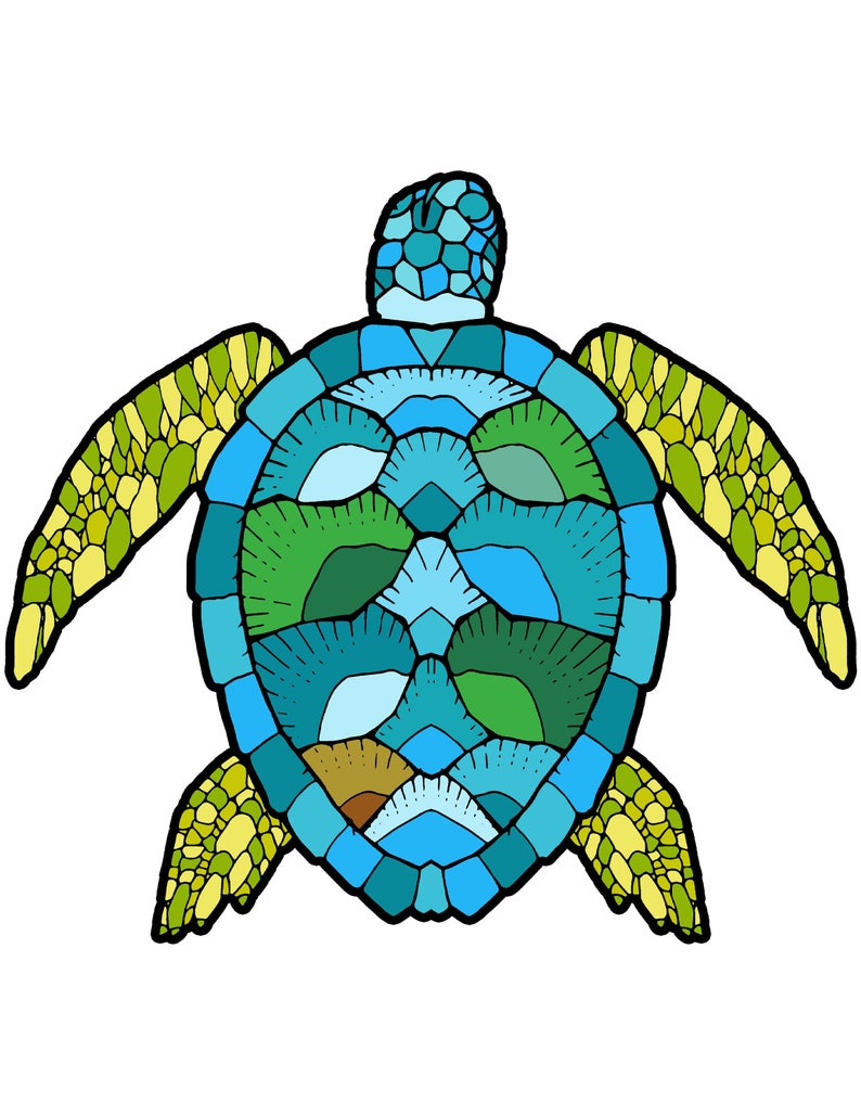 Printable Sea Turtle Save the Ocean / Save the Planet / - Etsy