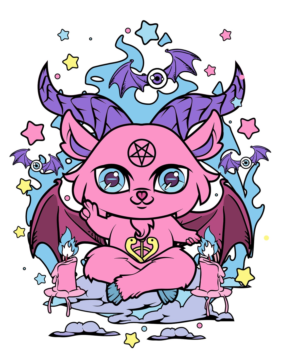 Pastel Goth Baphomet / Pastel Goth Coloring Pages / Creepy Kawaii ...