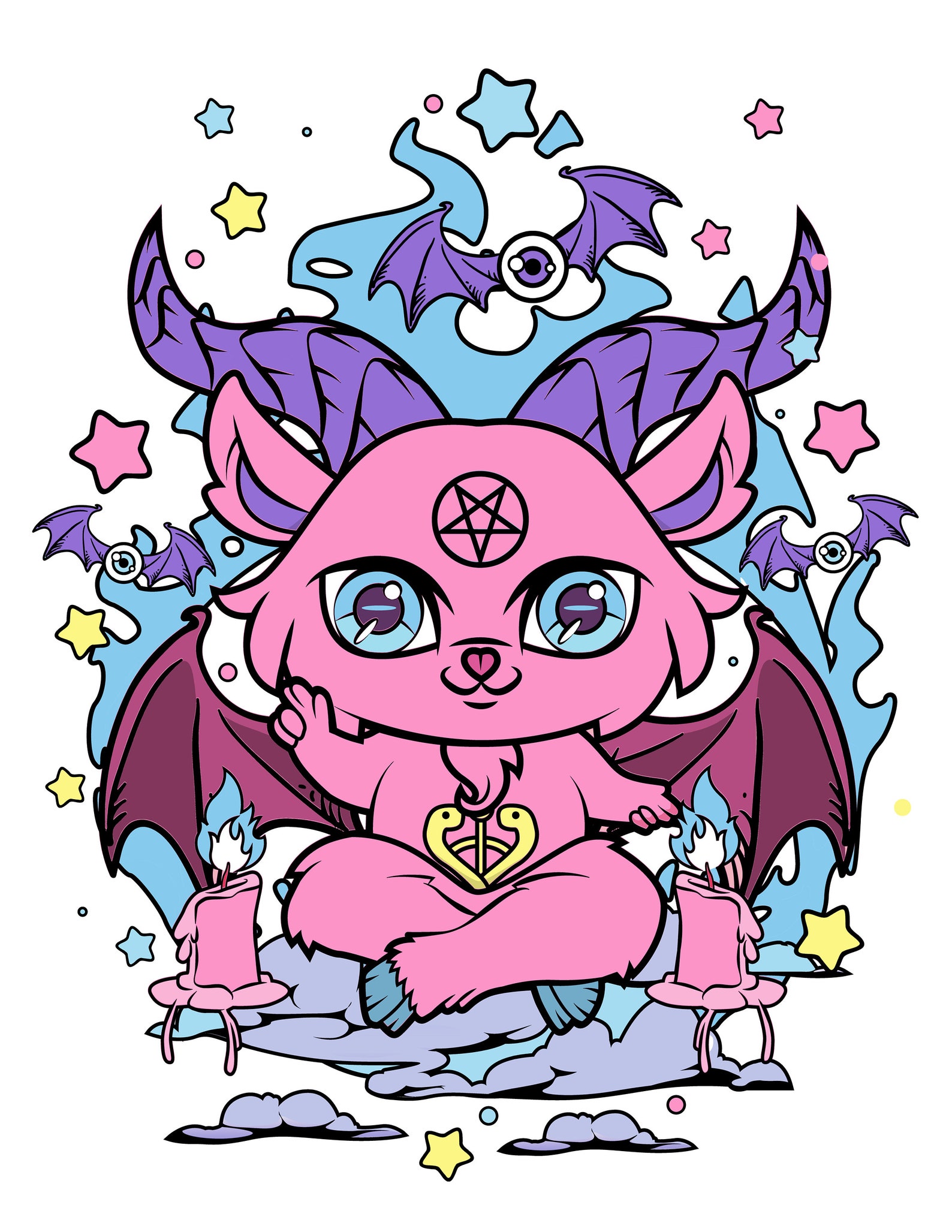Pastel Goth Baphomet / Pastel Goth Coloring Pages / Creepy Kawaii ...