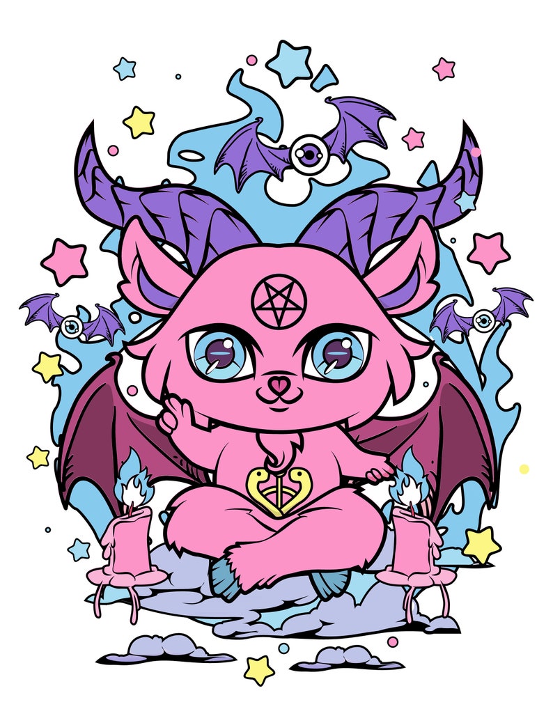 Pastel Goth Baphomet / Pastel Goth Coloring Pages / Creepy Kawaii ...