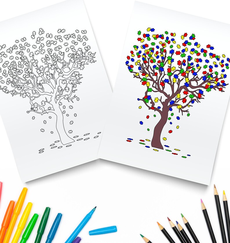 Autism Puzzle Tree Printable / Digital Download / Autism Awareness ...