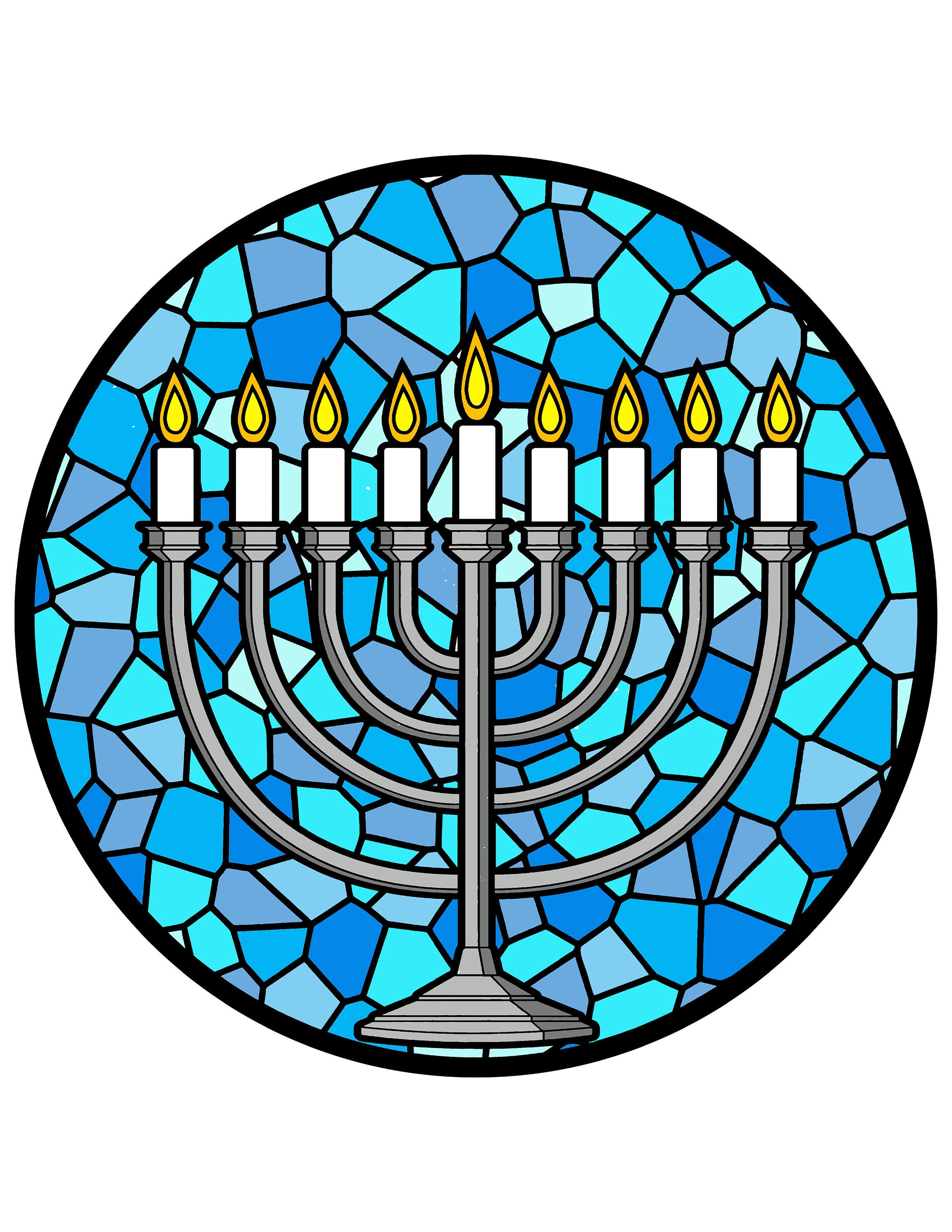 Printable Menorah Chanukah / Hanukkah Art Print / Digital Download ...