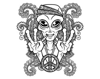 Trippy Stoner Printable Coloring Pages / Digital Download / - Etsy