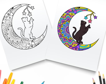 Printable Pastel Goth Coloring Pages / Demon Cat / Scary Cute Teddy ...