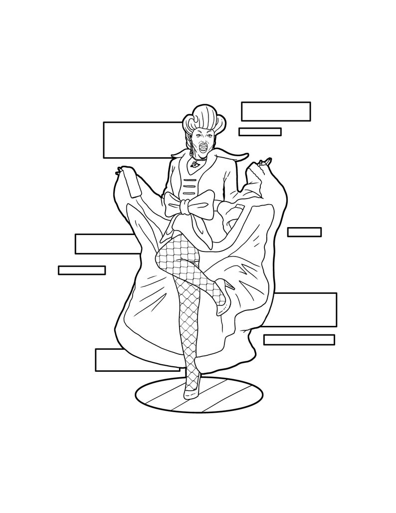 Drag Queen Adult Coloring Page / Digital Download / Drag Race - Etsy