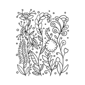 Floral Coloring Page / Digital Download / Beautiful Flowers Printable ...