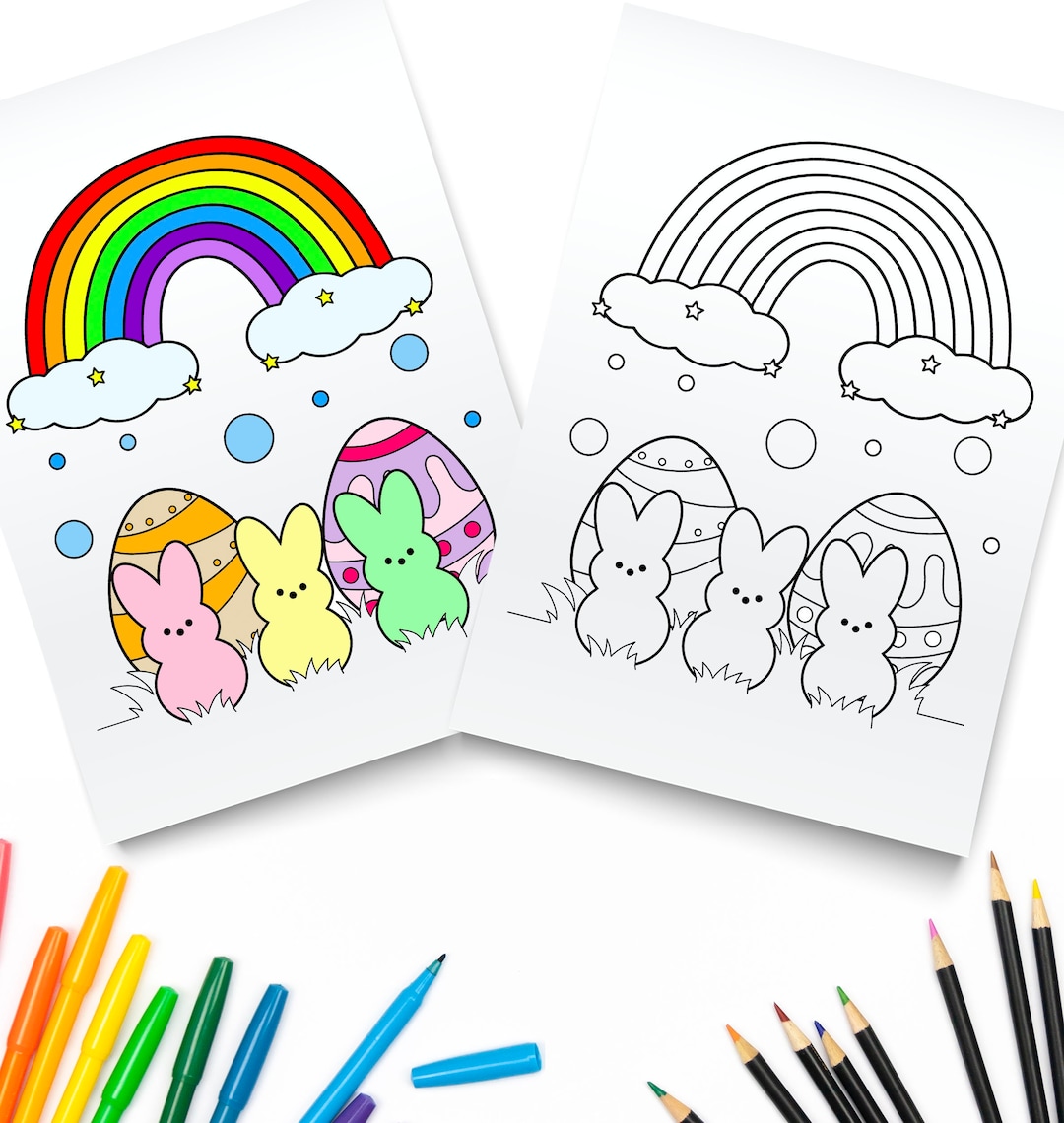 Easter Coloring Pages Printable / Easter Bunny / Digital Download ...