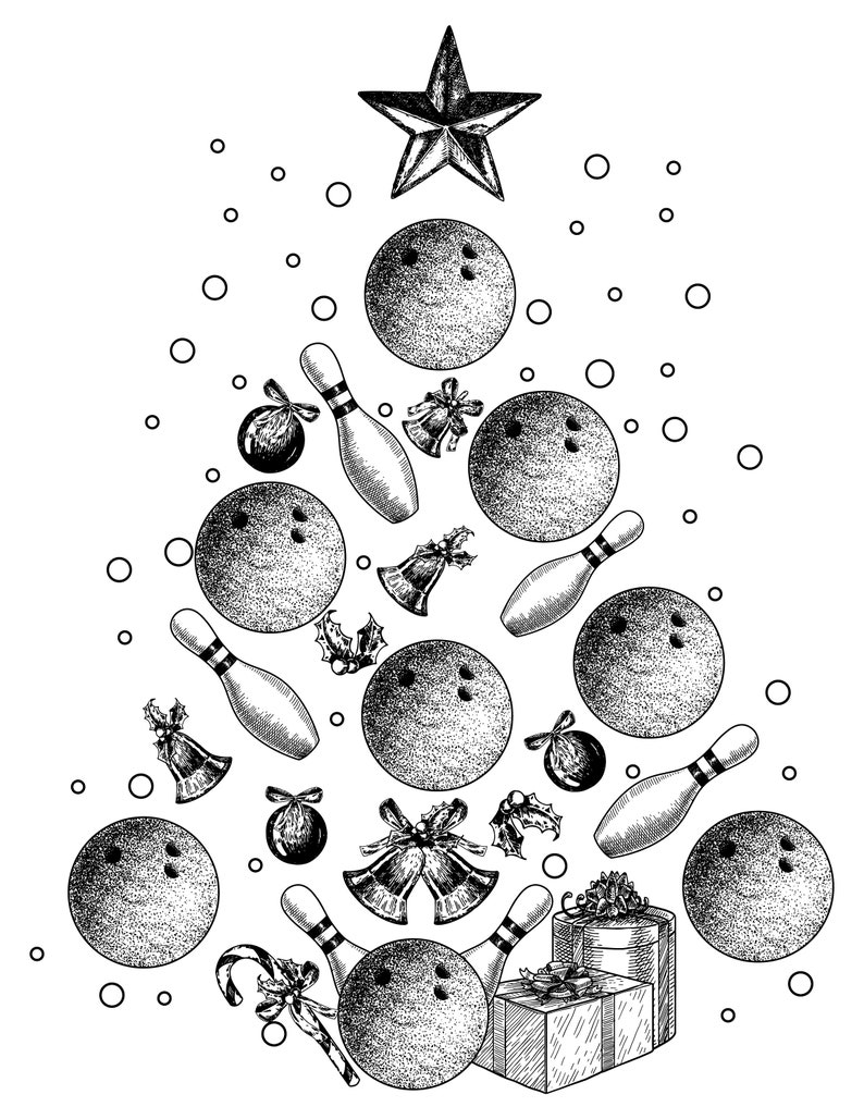 Bowling Christmas Tree Printable PDF / Digital Download / Christmas ...