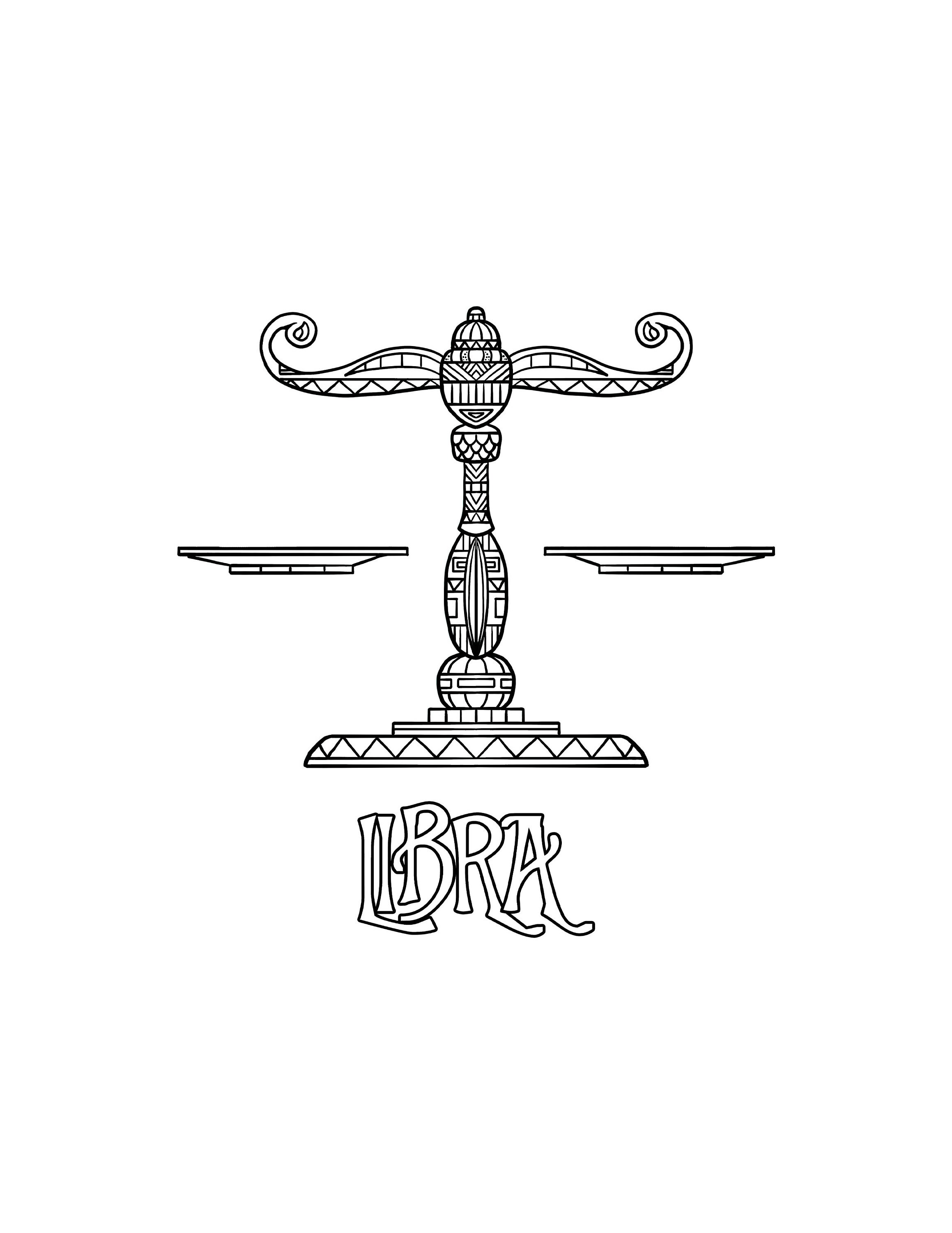 Libra Coloring Page / Digital Download / Printable - Etsy