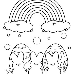 Printable Easter Bundle Coloring Pages / Peeps Coloring Pages / Easter ...