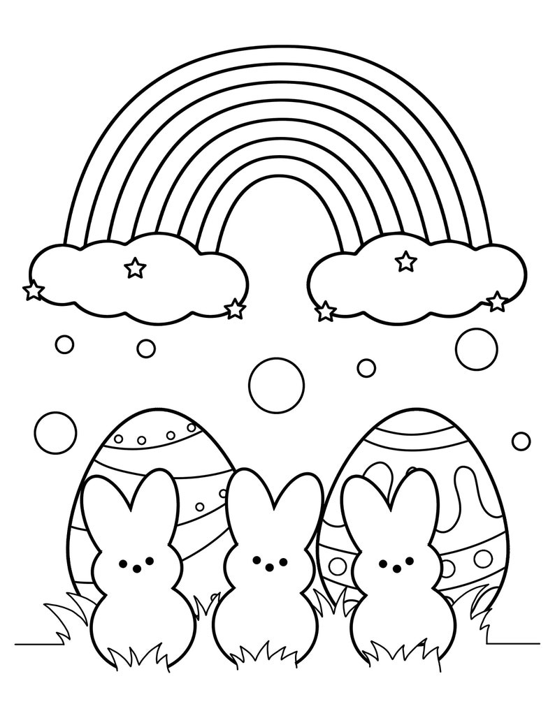 Printable Easter Bundle Coloring Pages / Peeps Coloring Pages / Easter ...