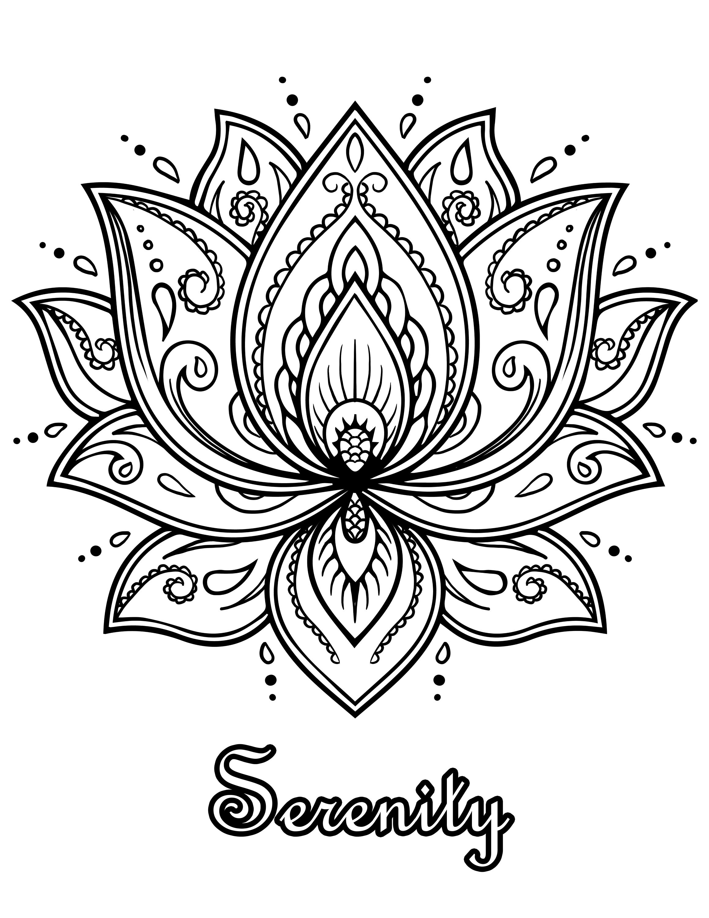 Printable Serenity Lotus Flower / Waterlilies Art / Digital Download ...