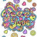 Peace Love Printable Coloring Pages / Digital Download / Hippie ...