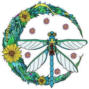 Dragonfly Moon Printable Coloring Pages / Digital Download / Nature ...