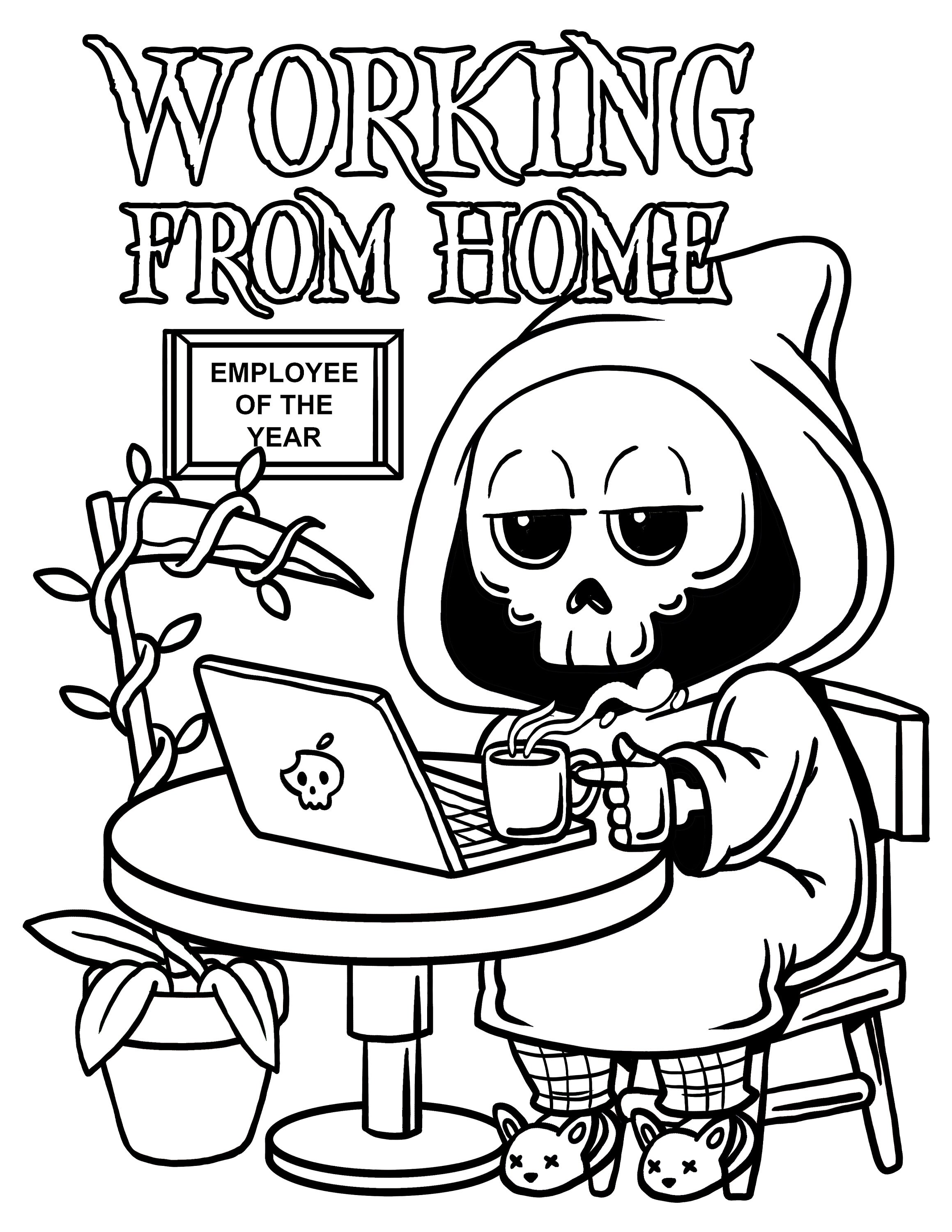 Death Working From Home Printable / Digital Download / - Etsy