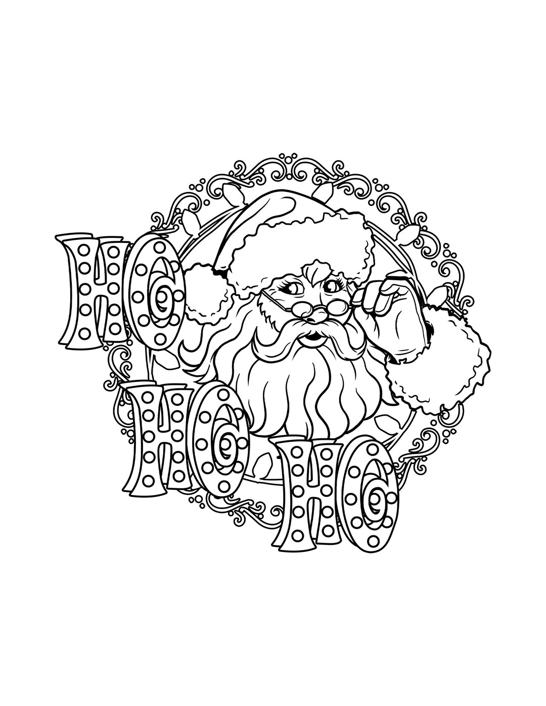 Printable Vintage Santa Ho Ho Ho PDF / Digital Download / Christmas ...