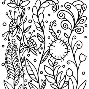 Floral Coloring Page / Digital Download / Beautiful Flowers Printable ...