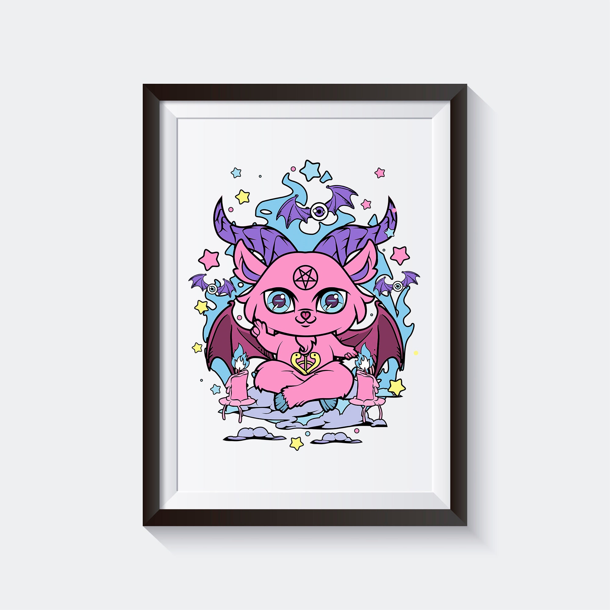 Printable Pastel Goth Coloring Pages / Demon Cat / Scary Cute - Etsy ...