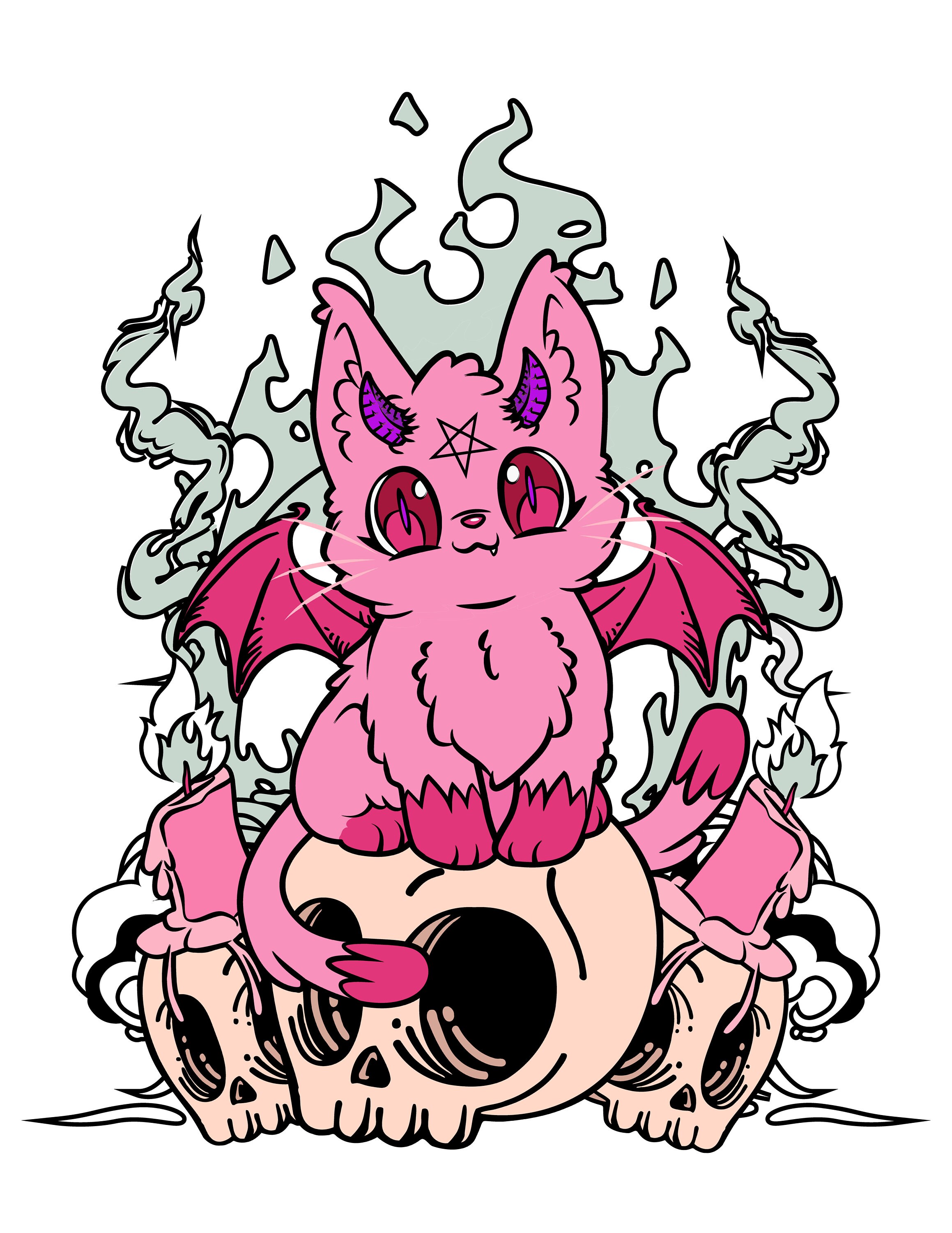 Pastel Goth Demon Cat / Pastel Goth Coloring Pages / Creepy - Etsy UK