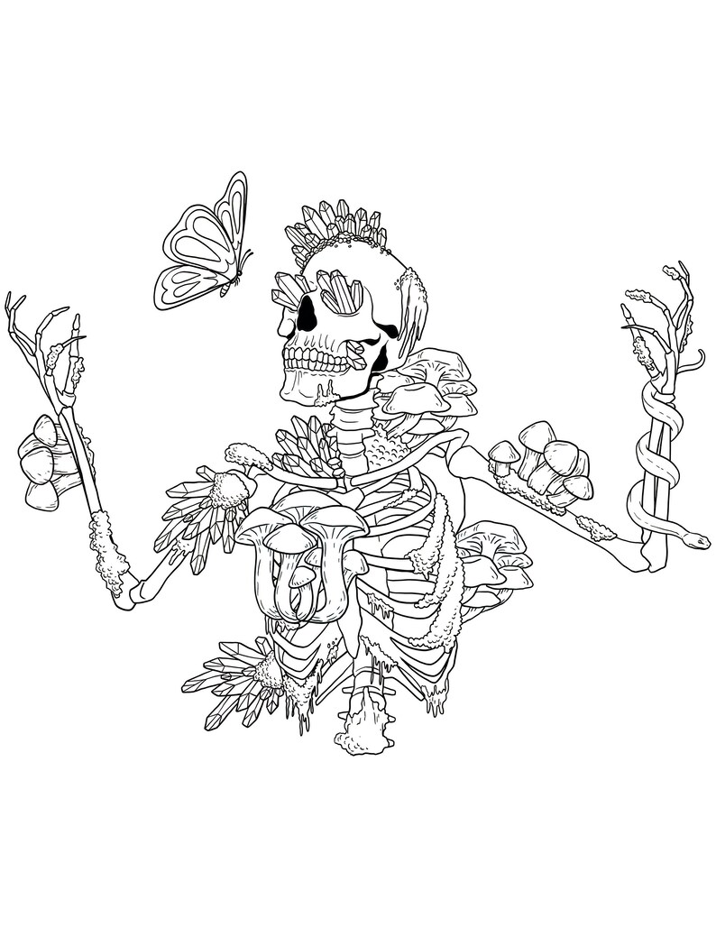 Printable Fairycore Aesthetic Skeleton Crystals / Crystals and ...