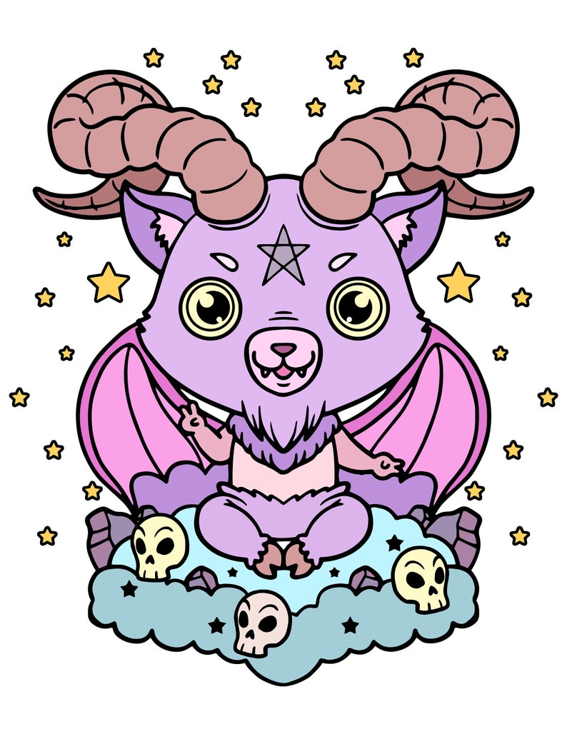 Printable Pastel Krampus / Pastel Goth Coloring Pages / Digital ...