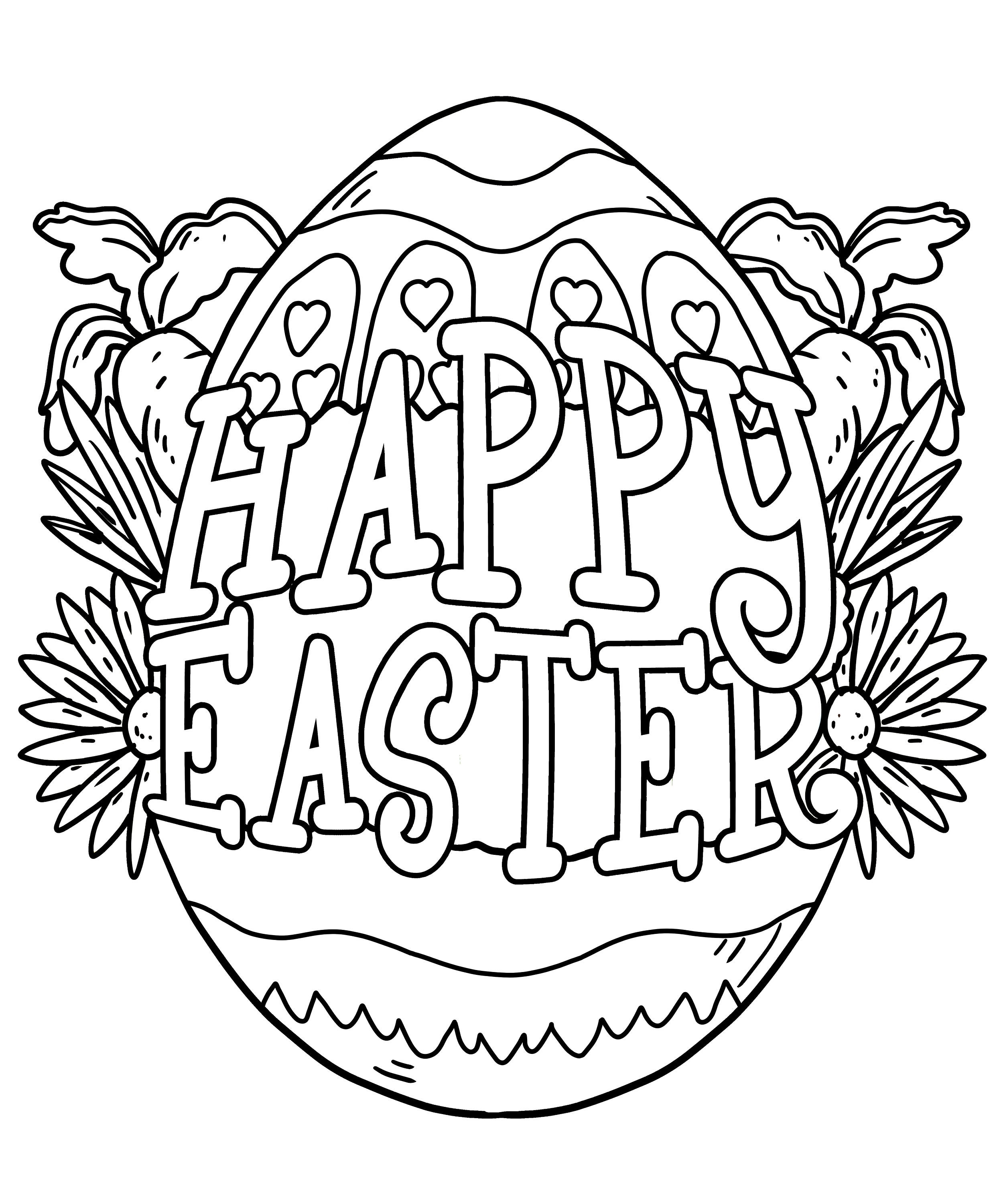 Printable Easter Coloring Page / Happy Easter Activity / Digital Easter ...