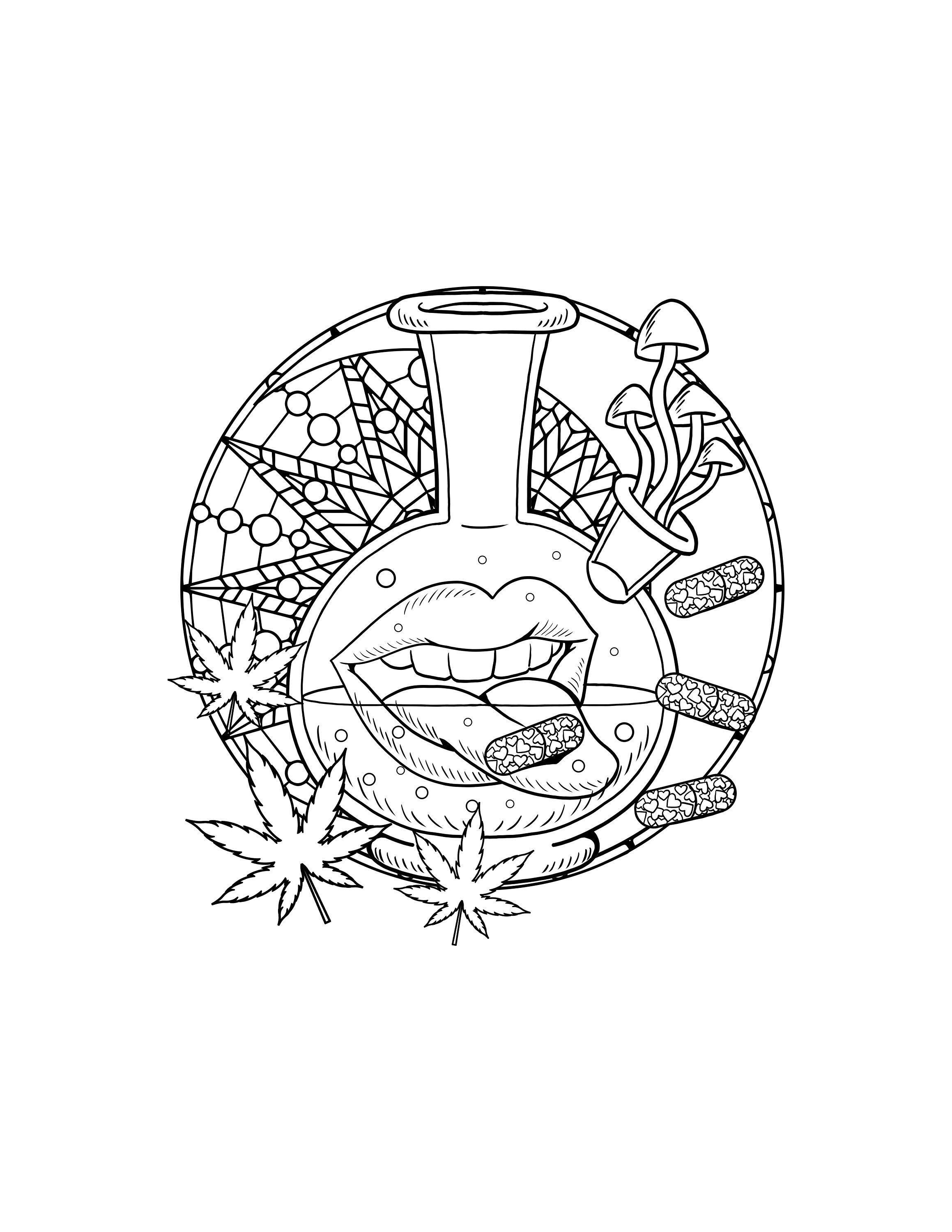 Trippy Coloring Page PDF Weeds Coloring Book Digital Download Trippy Coloring Page PDF Weeds Coloring Book Digital Download