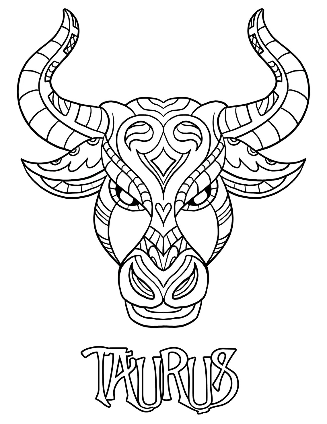 Taurus Coloring Page / Digital Download / Printable - Etsy UK