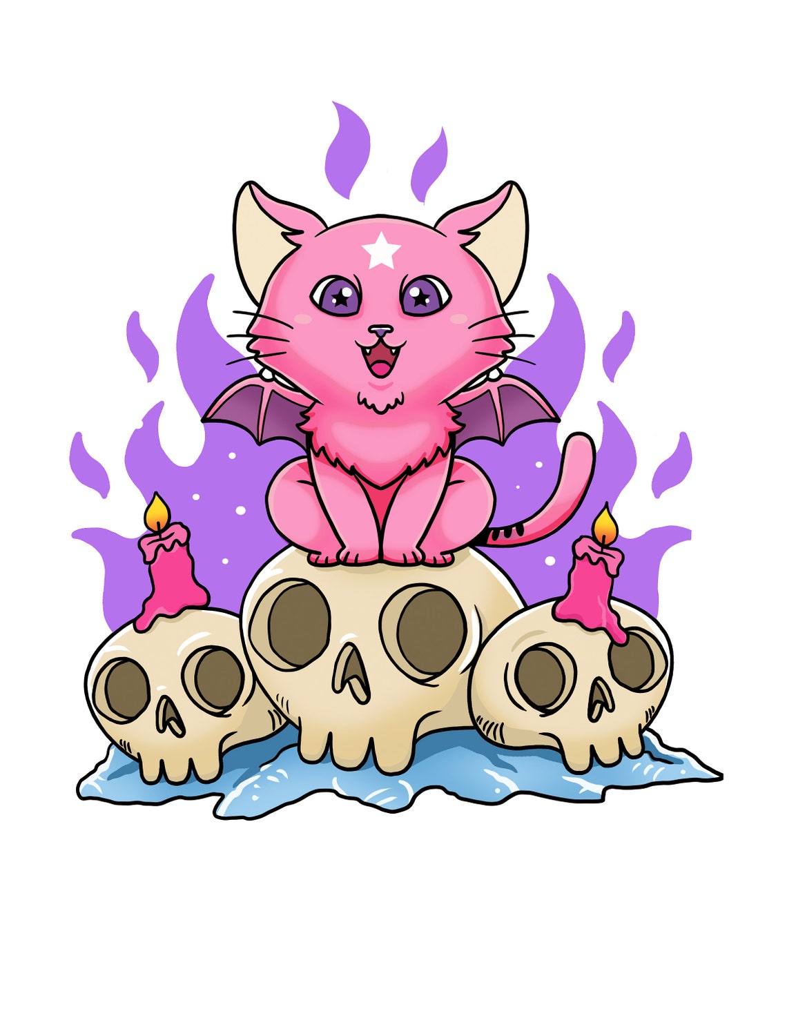 Pastel Goth Demon Cat / Pastel Goth Coloring Pages / Creepy | Etsy