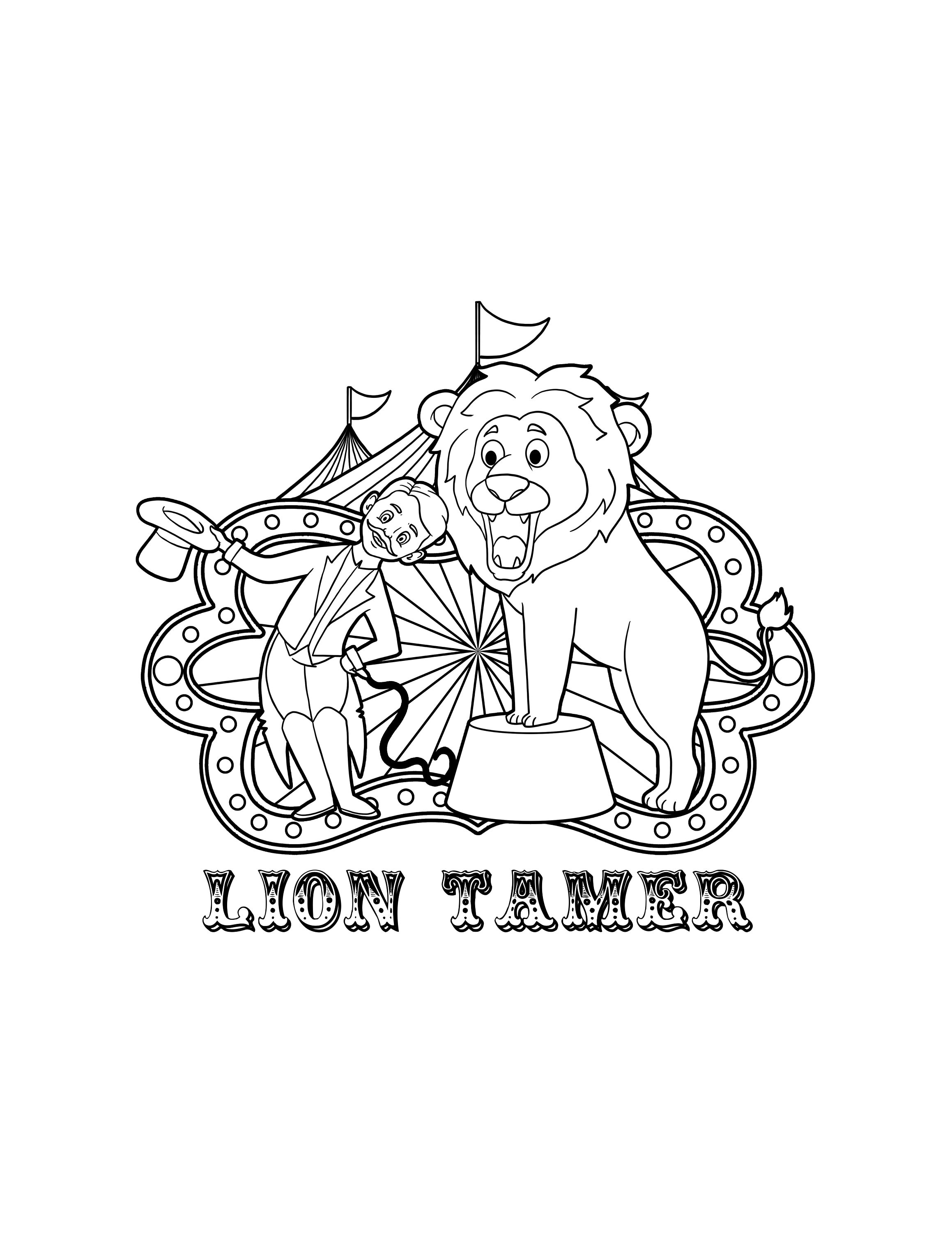 Lion Tamer Silhouette
