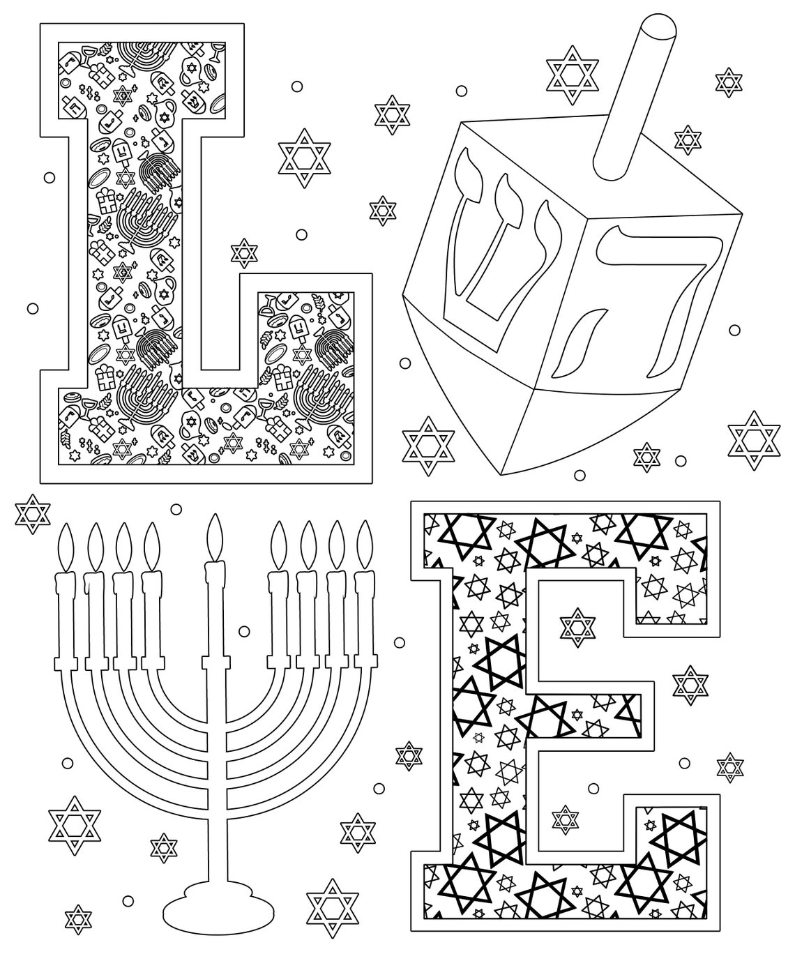 Printable Love Hanukkah / Jewish Art Print / Chanukah Digital Download ...