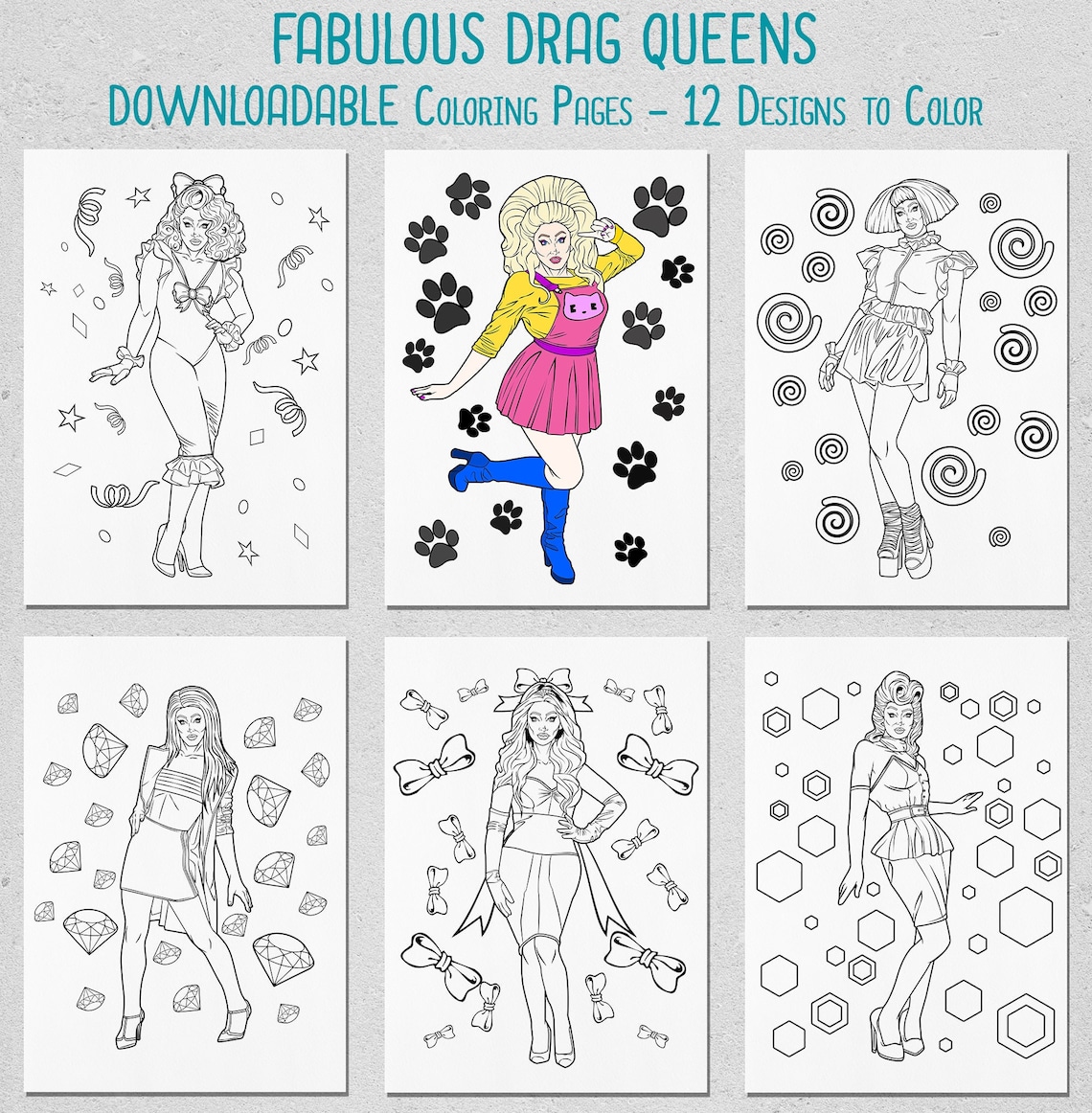Drag Queen Adult Coloring Page / Digital Download / Drag Race - Etsy