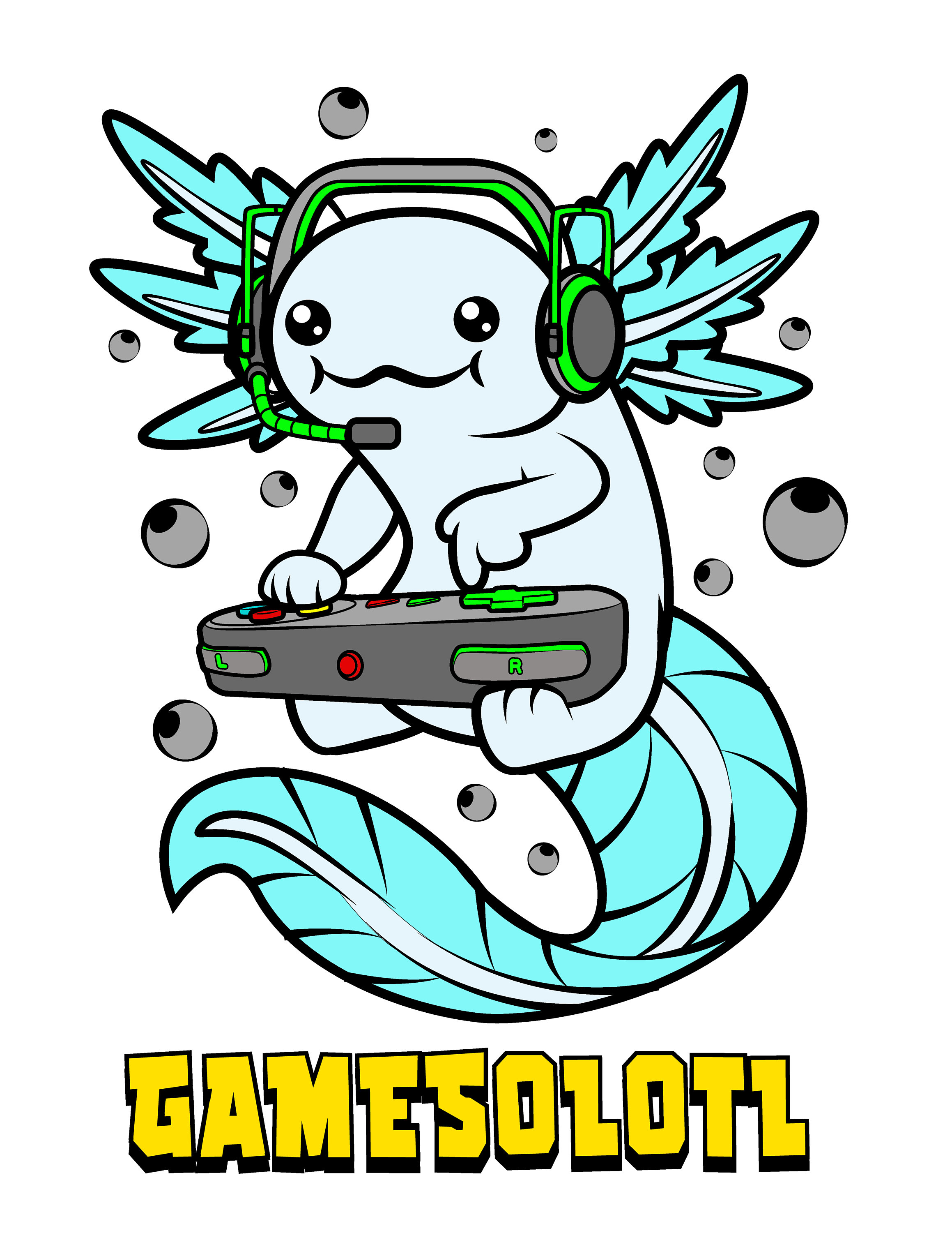 Gamesolotl Coloring Page / Digital Download / Axolotl Printable PDF - Etsy