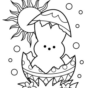Printable Easter Bundle Coloring Pages / Peeps Coloring Pages / Easter ...