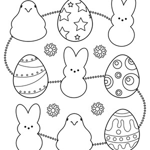Printable Easter Bundle Coloring Pages / Peeps Coloring Pages / Easter ...