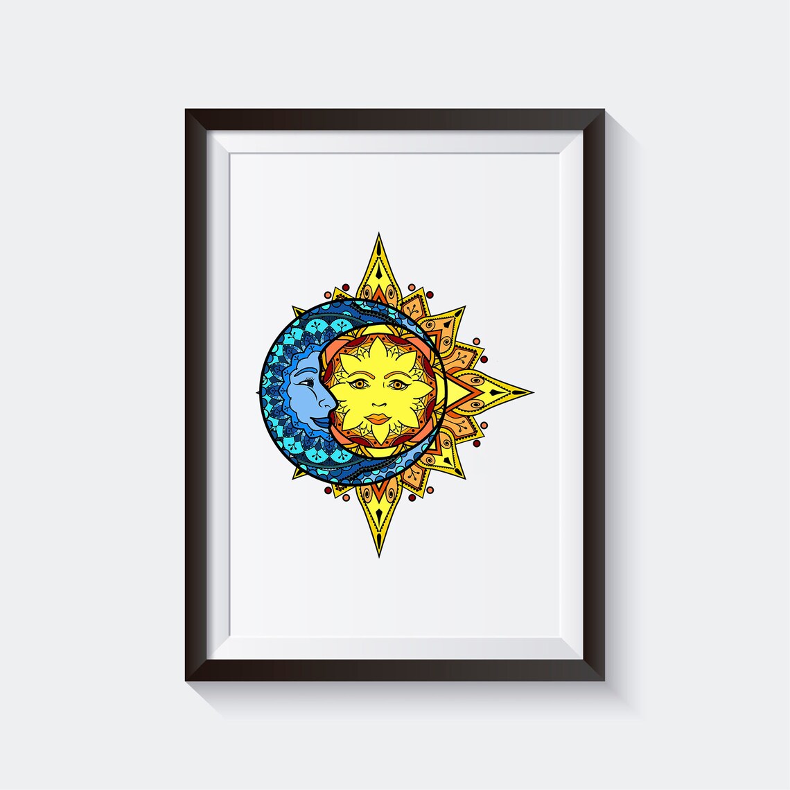 Celestial Sun and Moon Printable / Digital Download / Sun Moon - Etsy