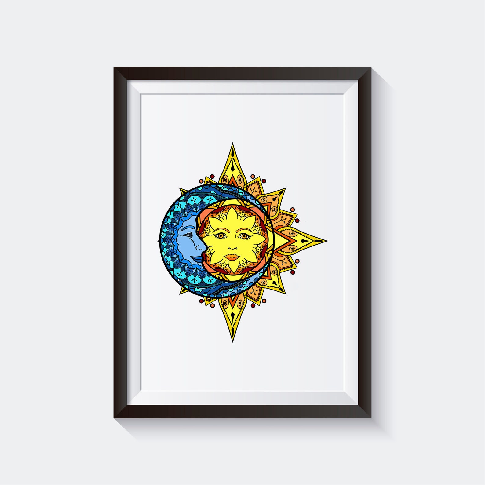 Celestial Sun and Moon Printable / Digital Download / Sun Moon - Etsy