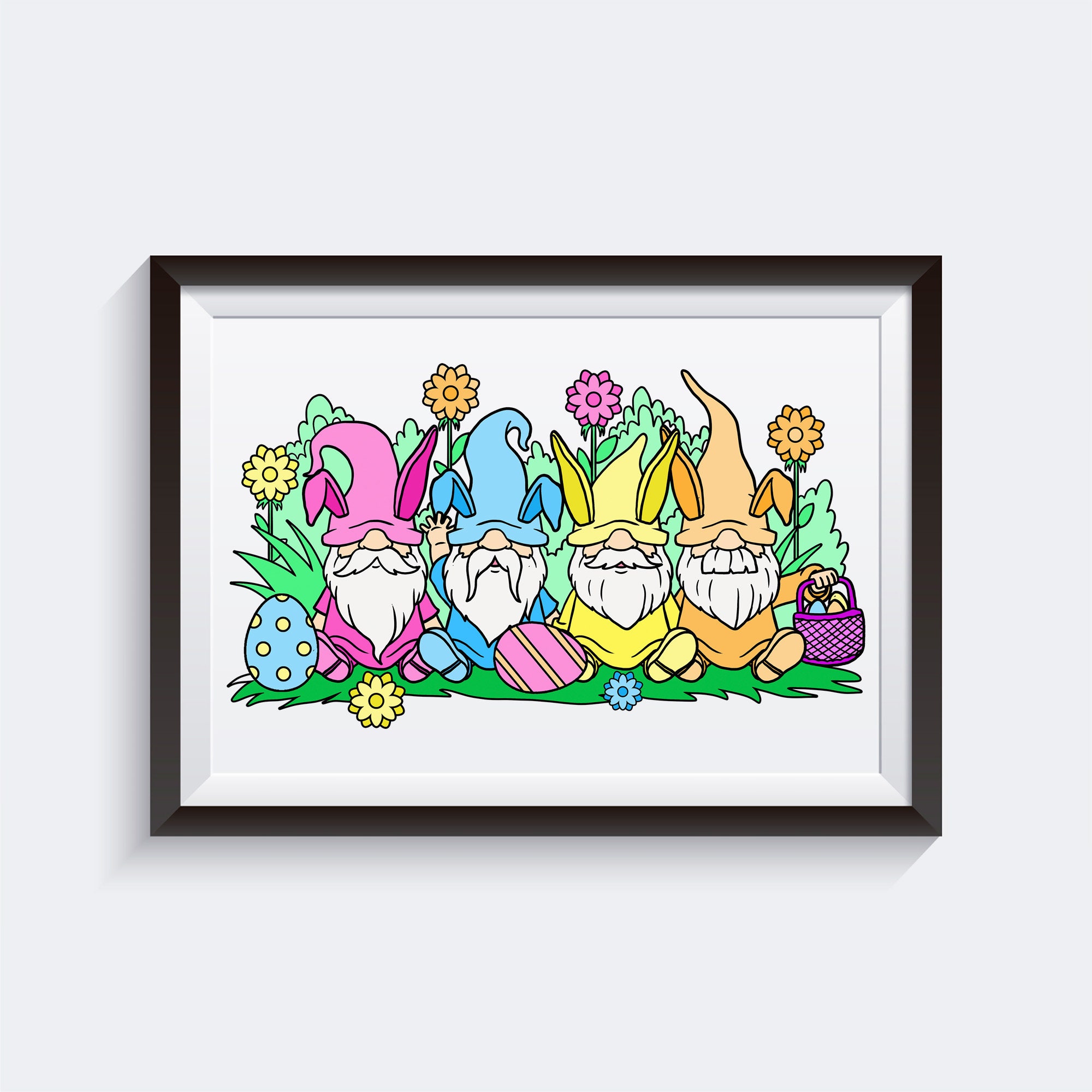 Easter Coloring Pages Printable / Easter Gnomes / Digital Download ...