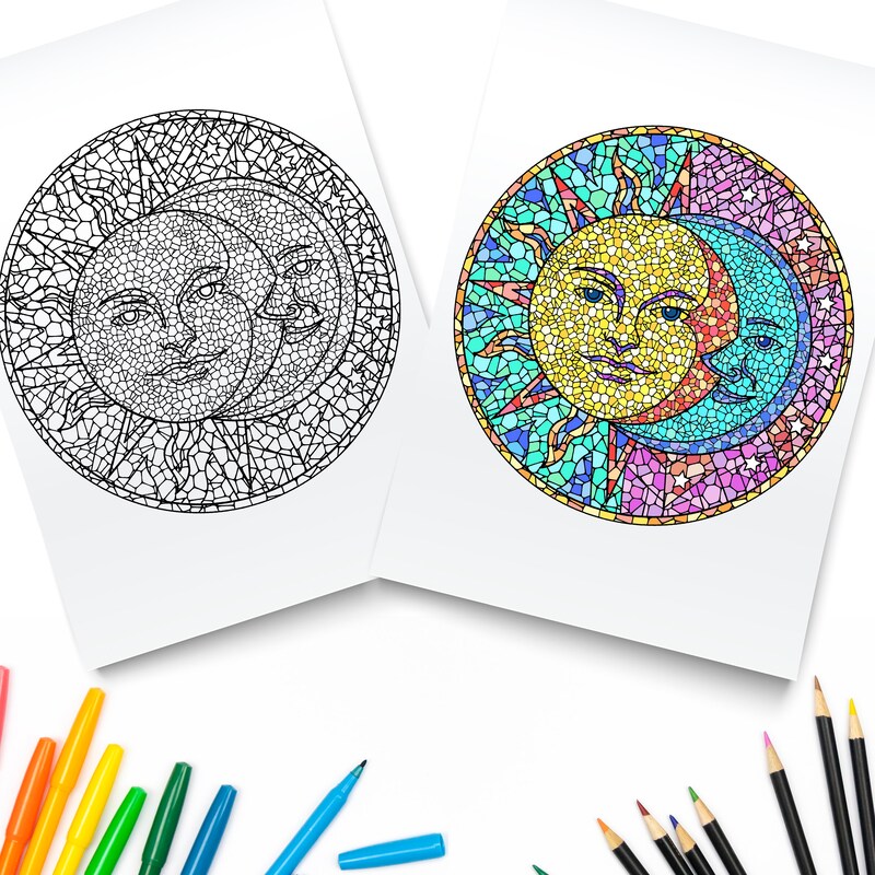 Celestial Coloring Page - Etsy