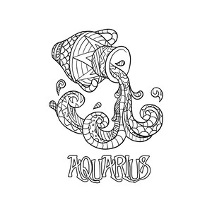 Aquarius Coloring Page / Digital Download / Printable - Etsy