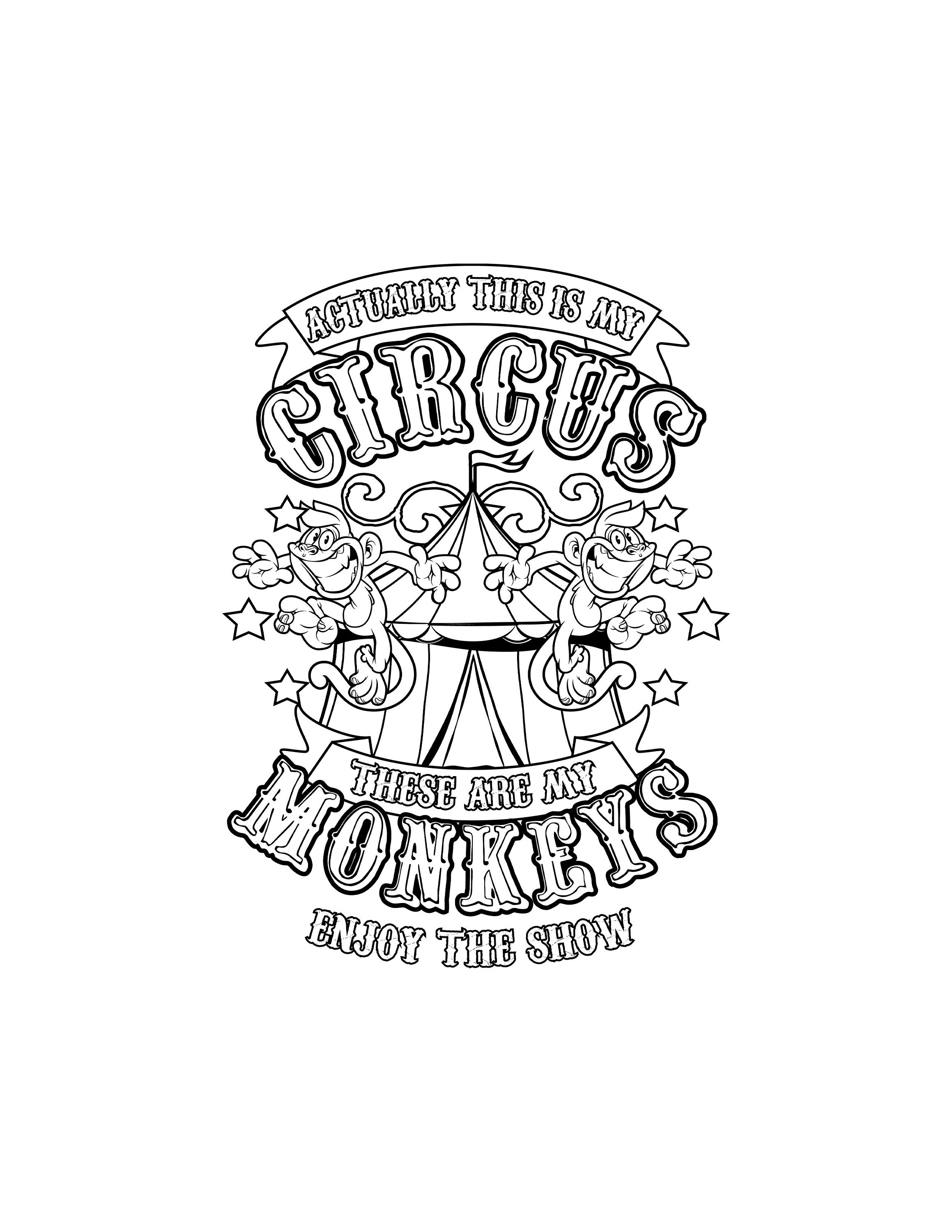 Circus Monkey Coloring Pages