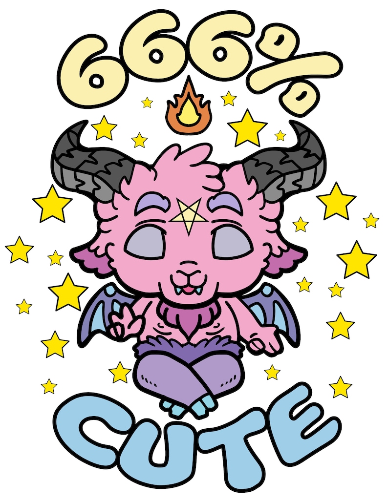 Pastel Goth Baphomet Printable / Creepy Cute Kawaii / Digital - Etsy