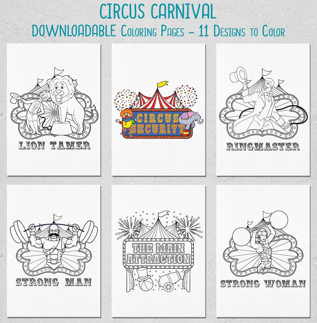 Circus Carnival Printable PDF / Digital Download / Circus Coloring Book ...