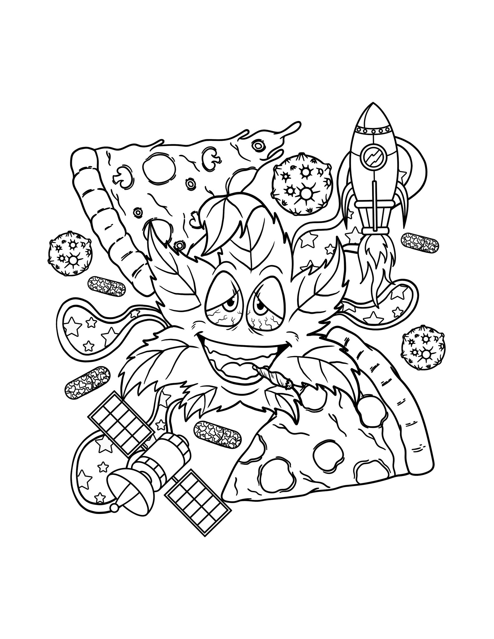Printable Trippy Weed Coloring Page / Digital Download / - Etsy