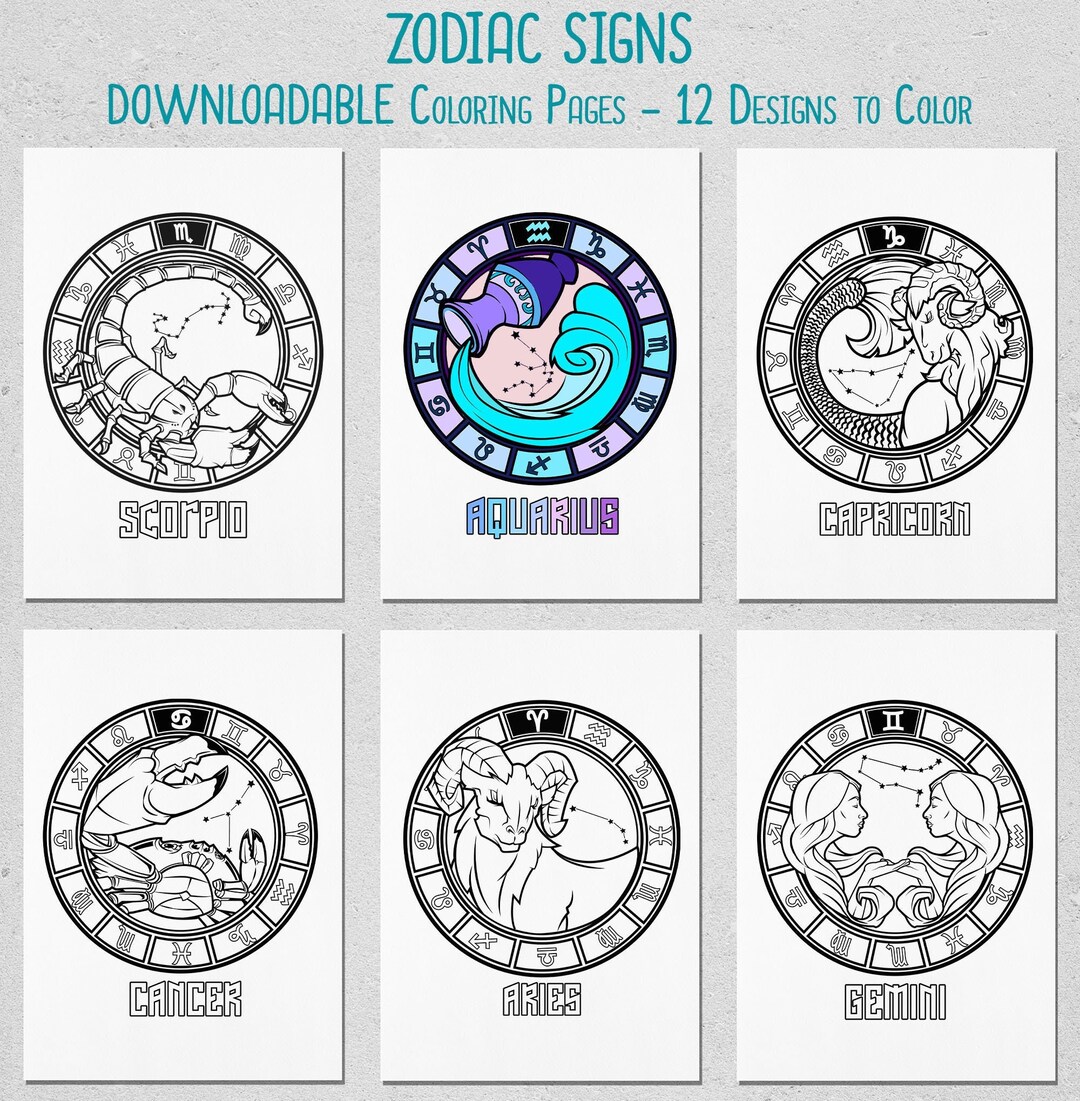 Zodiac Sign Printable / Zodiac Symbol / Digital Download / Astrology ...