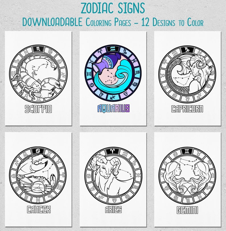 Zodiac Sign Printable / Zodiac Symbol / Digital Download / - Etsy