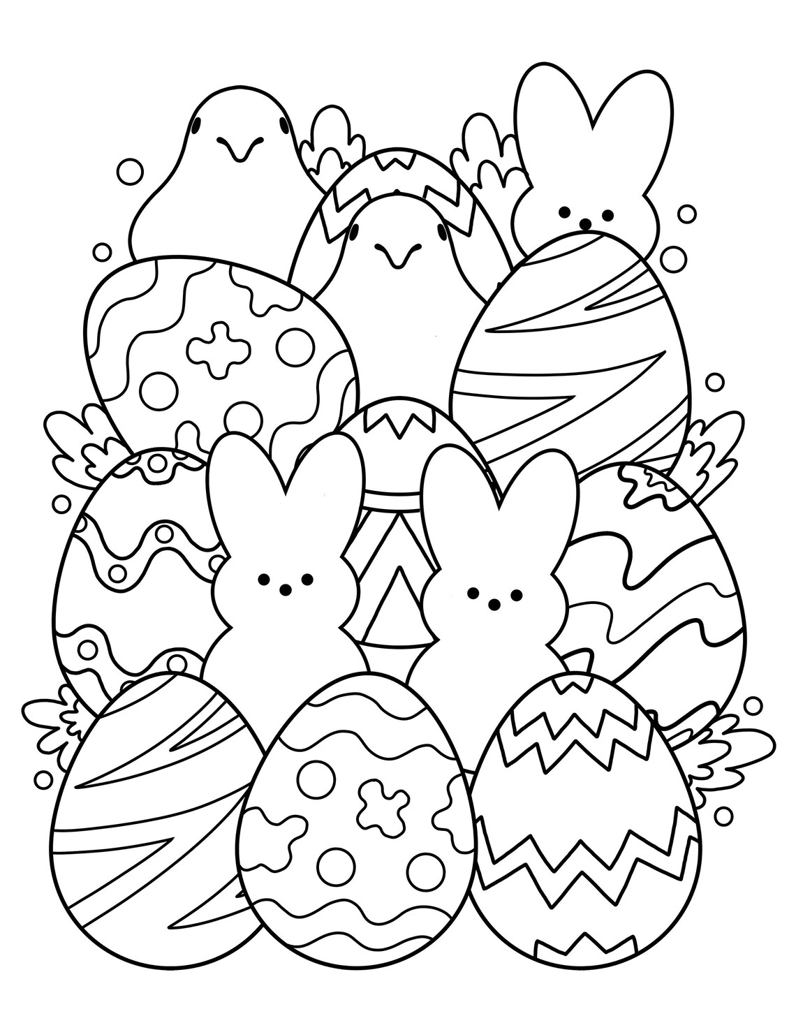 Printable Easter Bundle Coloring Pages / Peeps Coloring Pages - Etsy