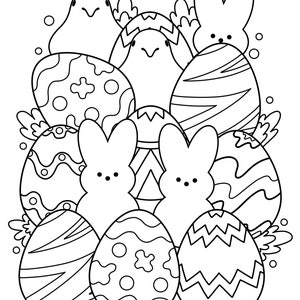 Printable Easter Bundle Coloring Pages / Peeps Coloring Pages / Easter ...
