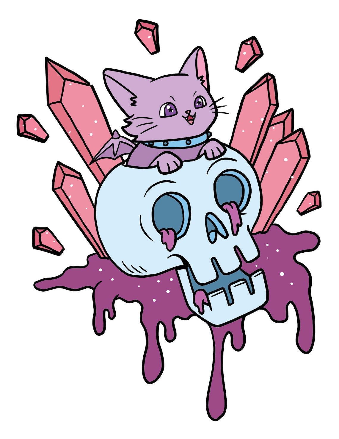 Pastel Goth Demon Cat / Pastel Goth Coloring Pages / Creepy Kawaii ...